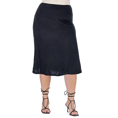 Click here for 24seven Comfort Apparel Womens Plus Mid Rise A-Lin... prices