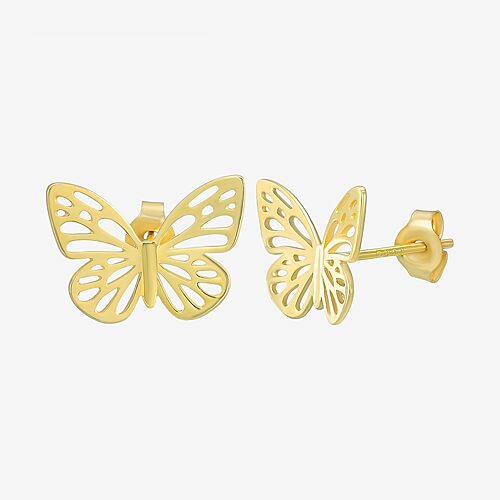Click here for 14K Gold 11.8mm Butterfly Stud Earrings  One Size prices