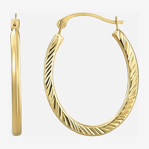 Click here for Womens 14K Gold 20mm Oval Hoop Earrings  One Size prices