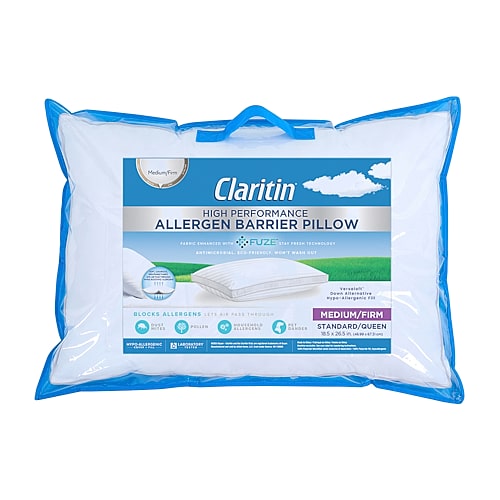 Claritin Allergen Barrier Medium/Firm Density Pillow  One Size  White