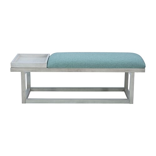 Linon Lenora Upholstered Tray-Top Bench  One Size  White