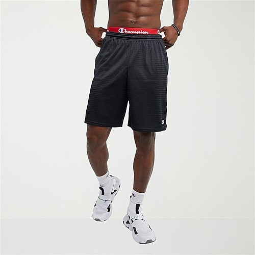 Click here for Mens Champion(R) Pocketed Solid Mesh Active Shorts prices