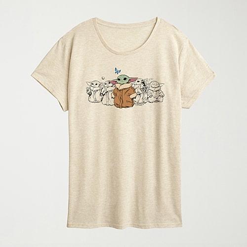 Click here for The Mandalorian Grogu Butterfly Womens Plus Crew N... prices