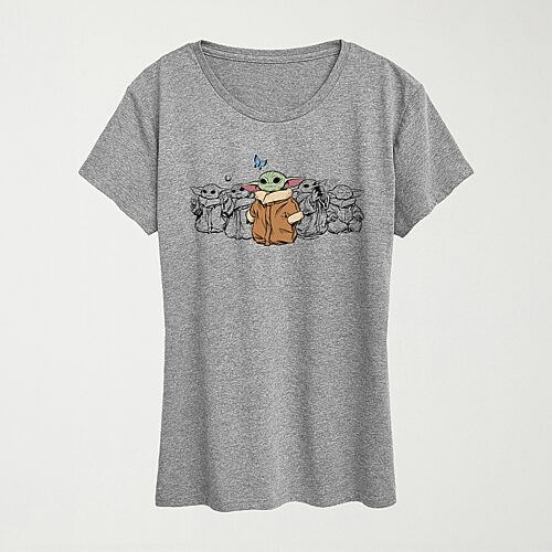 Click here for The Mandalorian Grogu Butterfly Womens Plus Crew N... prices