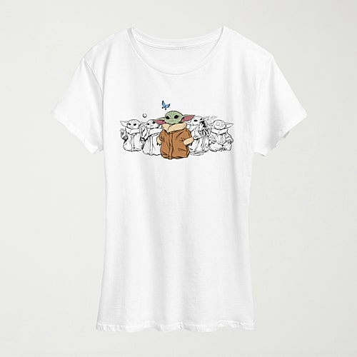Click here for The Mandalorian Grogu Butterfly Womens Plus Crew N... prices