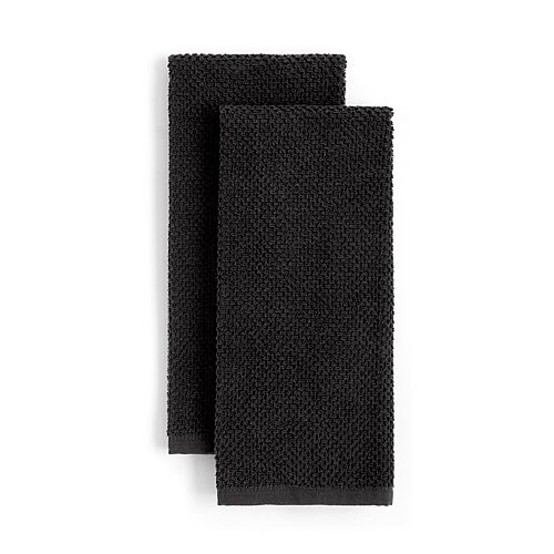 Click here for Cooks Solid 2-pc. Kitchen Towel Set  One Size  Bla... prices