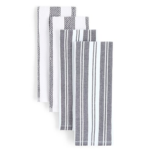 Click here for Cooks Stripe 4-pc. Kitchen Towel Set  One Size  Bl... prices