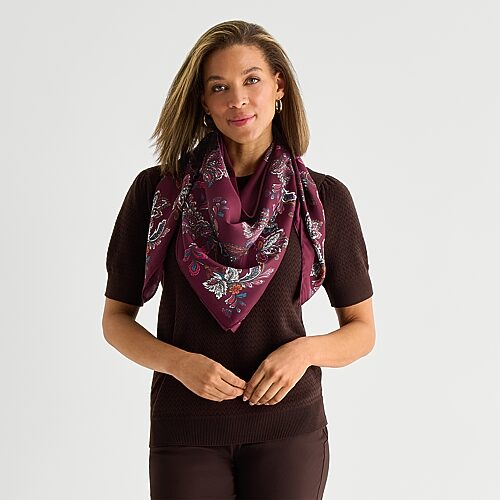 Click here for Liz Claiborne Paisley Square Scarf  One Size  Red prices