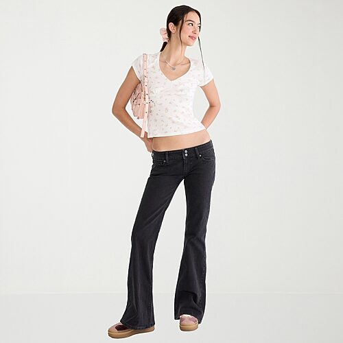 Click here for AEROPOSTALE Womens Juniors Flare Leg Jean  4  Blac... prices