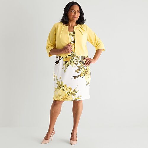 Click here for Maya Brooke Womens Plus Floral Jacket Dress  20w... prices
