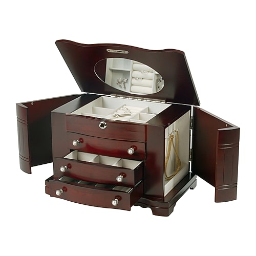 Click here for Mele and Co Rita Mahogany-Finish Jewelry Box  One... prices