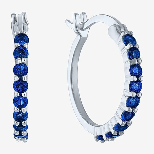 Click here for Lab Created Gemstone Sterling Silver 16mm Circle H... prices