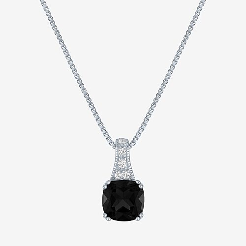 Click here for Gemstone Sterling Silver Cushion Pendant Necklace... prices