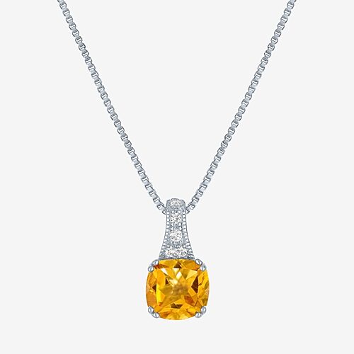 Click here for Gemstone Sterling Silver Cushion Pendant Necklace... prices