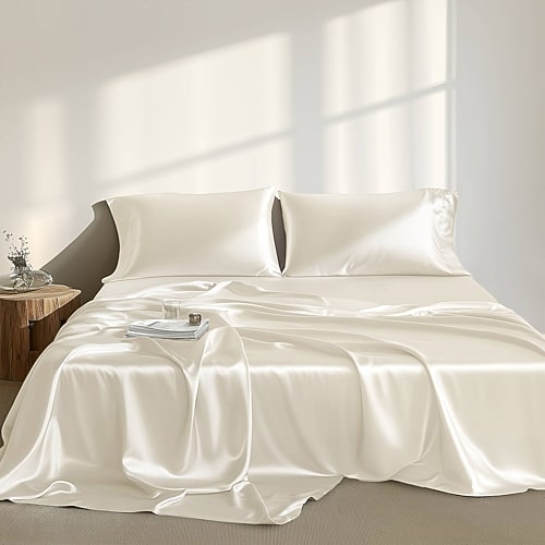 Madison Park Essentials Satin 6-Pc. Sheet Set  King - Ivory