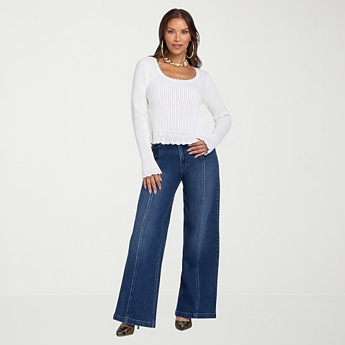 Click here for JS Jessica Simpson Womens High Rise Wide Leg Jean... prices