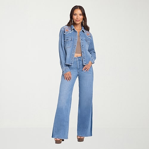 Click here for JS Jessica Simpson Womens High Rise Wide Leg Jean... prices
