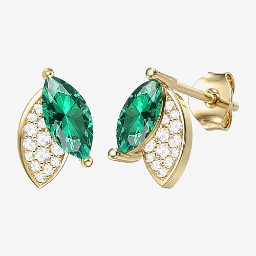 Click here for Lab Created Gemstone Sterling Silver Marquise Stud... prices