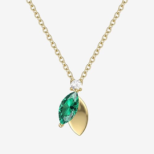 Click here for Lab-Created Gemstone Sterling Silver 18 Inch Penda... prices
