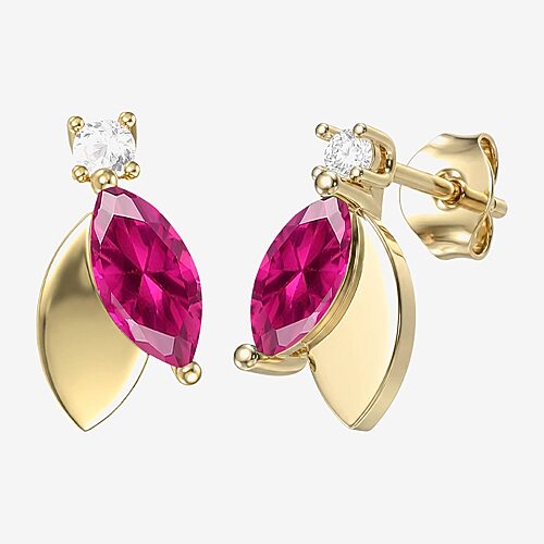 Click here for Lab-Created Gemstone Sterling Silver Marquise Drop... prices