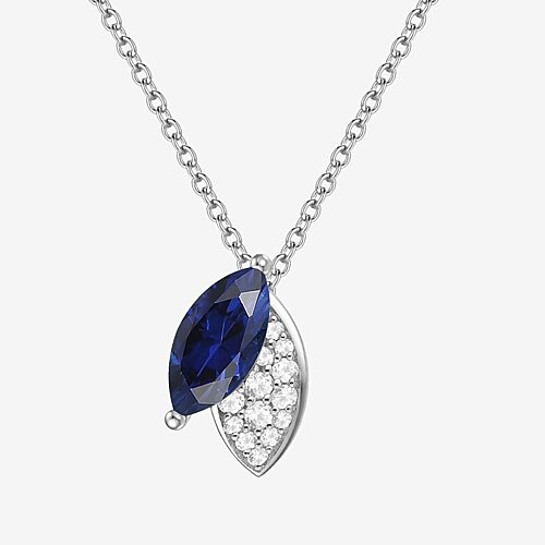 Click here for Lab Created Gemstone Sterling Silver 18 Inch Penda... prices