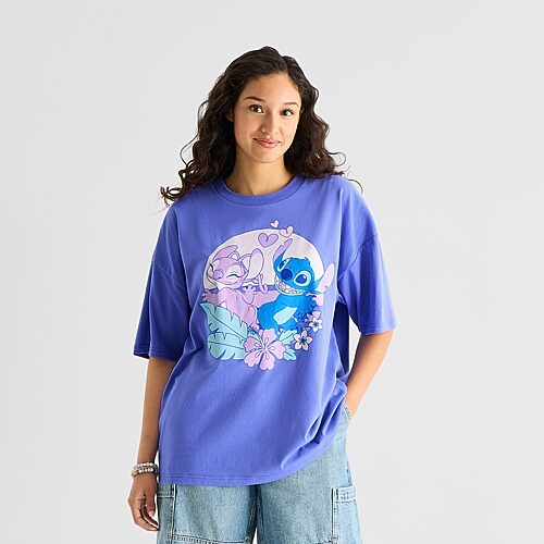 Click here for Stitch And Angel Oversized Tee Womens Juniors Crew... prices