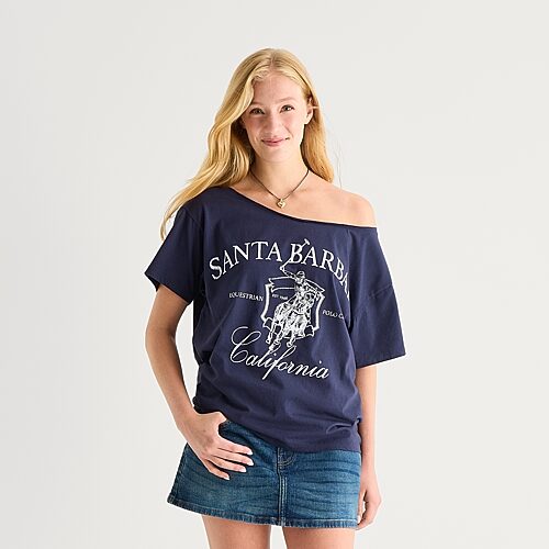 Click here for Arizona Womens Juniors Scoop Neck Short Sleeve Reg... prices