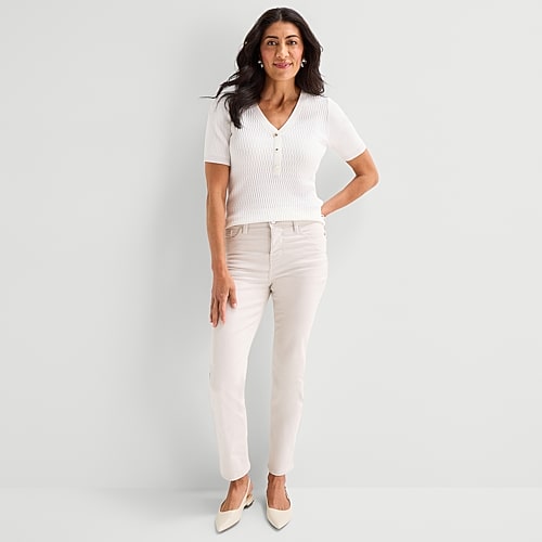 Click here for Liz Claiborne Lana Womens High Rise Straight Leg J... prices
