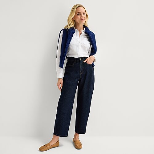 Click here for St. Johns Bay Womens High Rise Barrel Leg Jean  8... prices