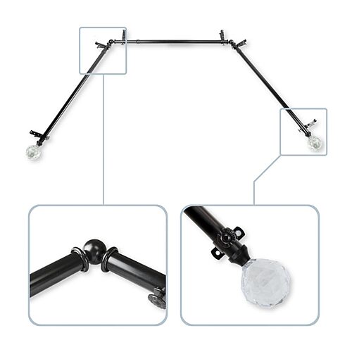 Click here for Rod Desyne Faceted Bay Window Rod  One Size  Black prices