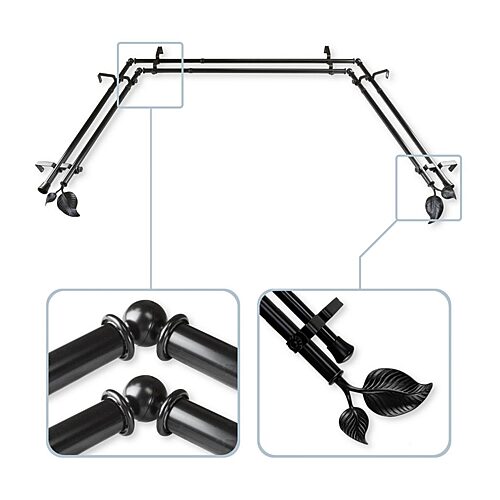 Click here for Rod Desyne Ivy Double Bay Window Rod  One Size  Bl... prices