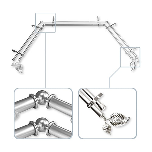 Click here for Rod Desyne Ivy Double Bay Window Rod  One Size  Si... prices