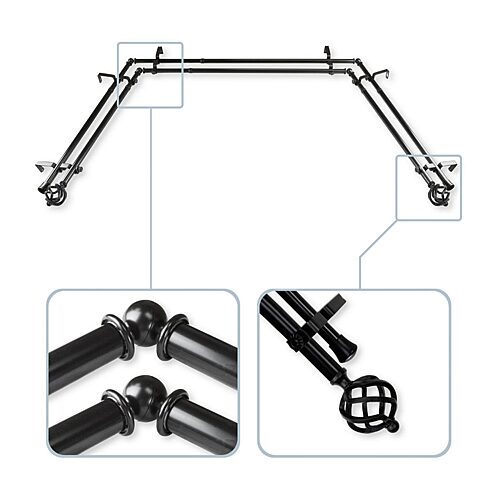 Click here for Rod Desyne Twist Double Bay Window Rod  One Size... prices