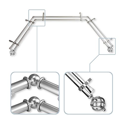 Click here for Rod Desyne Twist Double Bay Window Rod  One Size... prices