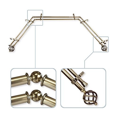 Click here for Rod Desyne Twist Double Bay Window Rod  One Size... prices