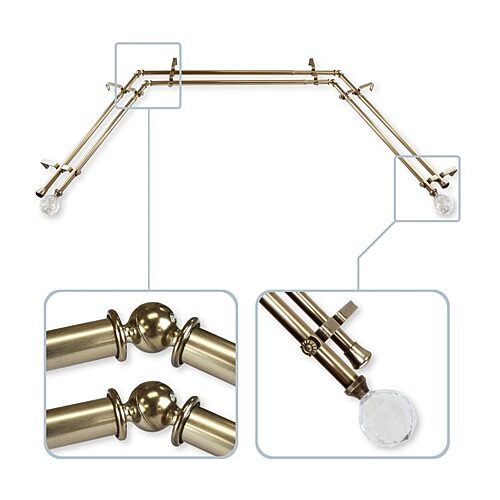 Click here for Rod Desyne Faceted Double Bay Window Rod  One Size... prices