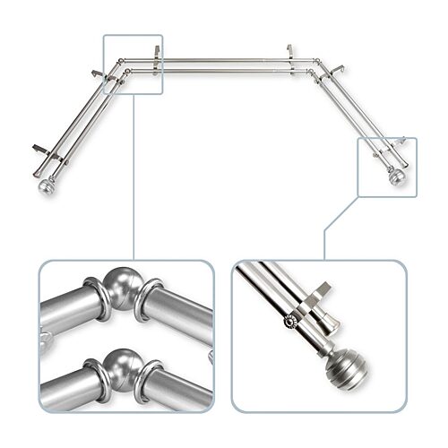 Click here for Rod Desyne Poise Double Bay Window Rod  One Size... prices