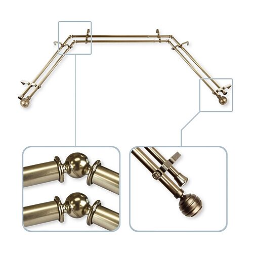 Click here for Rod Desyne Poise Double Bay Window Rod  One Size... prices