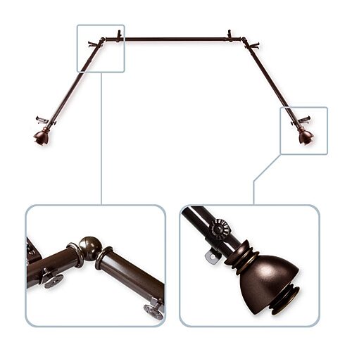 Click here for Rod Desyne Alma Bay Window Rod  One Size  Brown prices