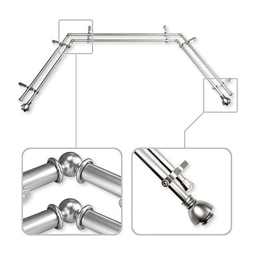 Click here for Rod Desyne Alma Double Bay Window Rod  One Size  S... prices