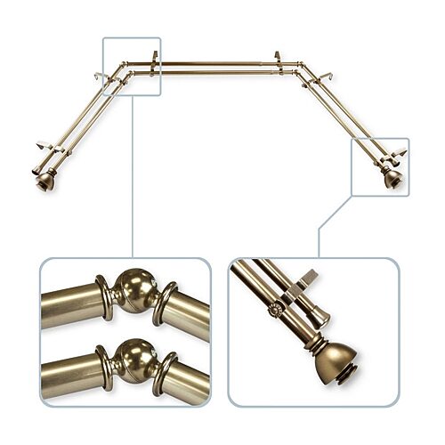 Click here for Rod Desyne Alma Double Bay Window Rod  One Size  B... prices