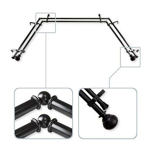 Click here for Rod Desyne Naomi Double Bay Window Rod  One Size... prices
