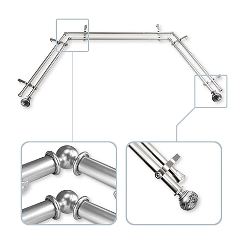 Click here for Rod Desyne Naomi Double Bay Window Rod  One Size... prices