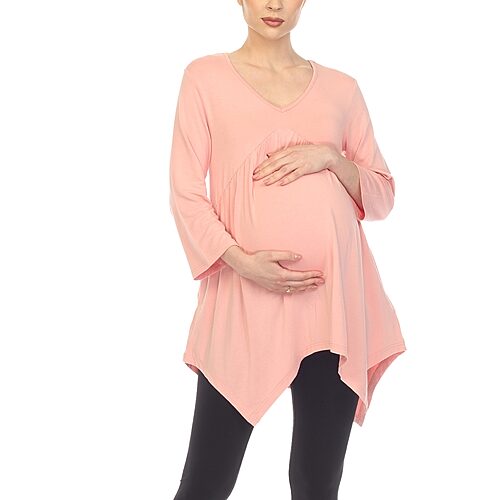 Click here for Plus Size White Mark Maternity Empire Waist V-Neck... prices