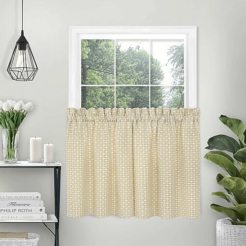 Achim Bedford 2-pc. Rod Pocket Window Tier  One Size  Beige