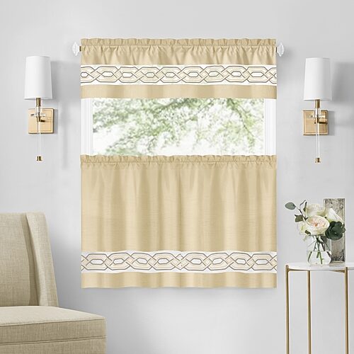 Achim Paige 3-pc. Rod Pocket Window Tier  One Size  Beige