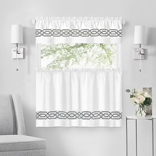 Click here for Achim Paige 3-pc. Rod Pocket Window Tier  One Size... prices