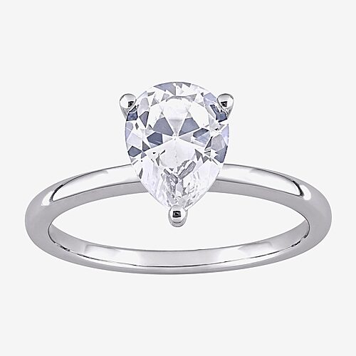 Click here for Womens Lab Created White Sapphire 10K Gold Solitai... prices