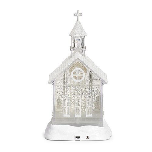 Click here for Roman 10.25in Led Swirl White Church Christmas Tab... prices