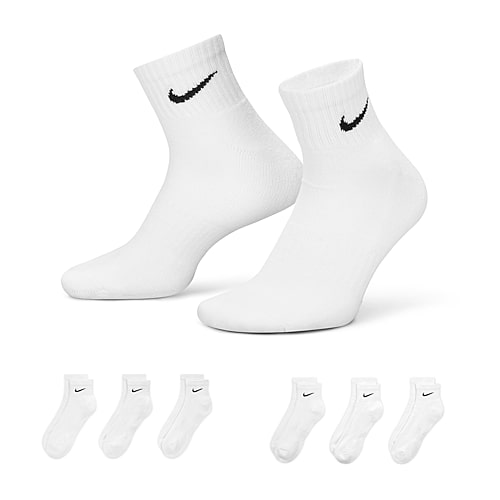Click here for Nike Mens Cotton Quarter Socks 6-Pack - White prices